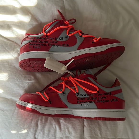 Nike | Shoes | Off White Dunks University Red | Poshmark